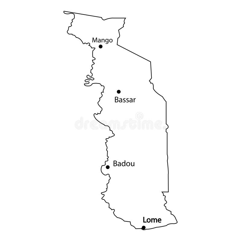 Togo country map stock vector. Illustration of shape - 303803988