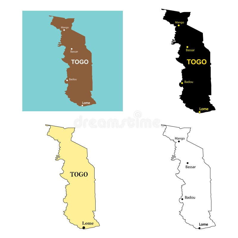 Togo country map stock illustration. Illustration of nation - 359565826