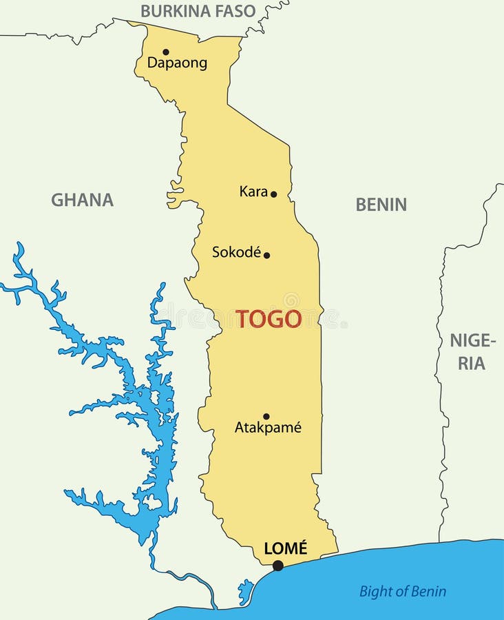 Kaart van Togo vector illustratie. Illustration of vector - 80385376
