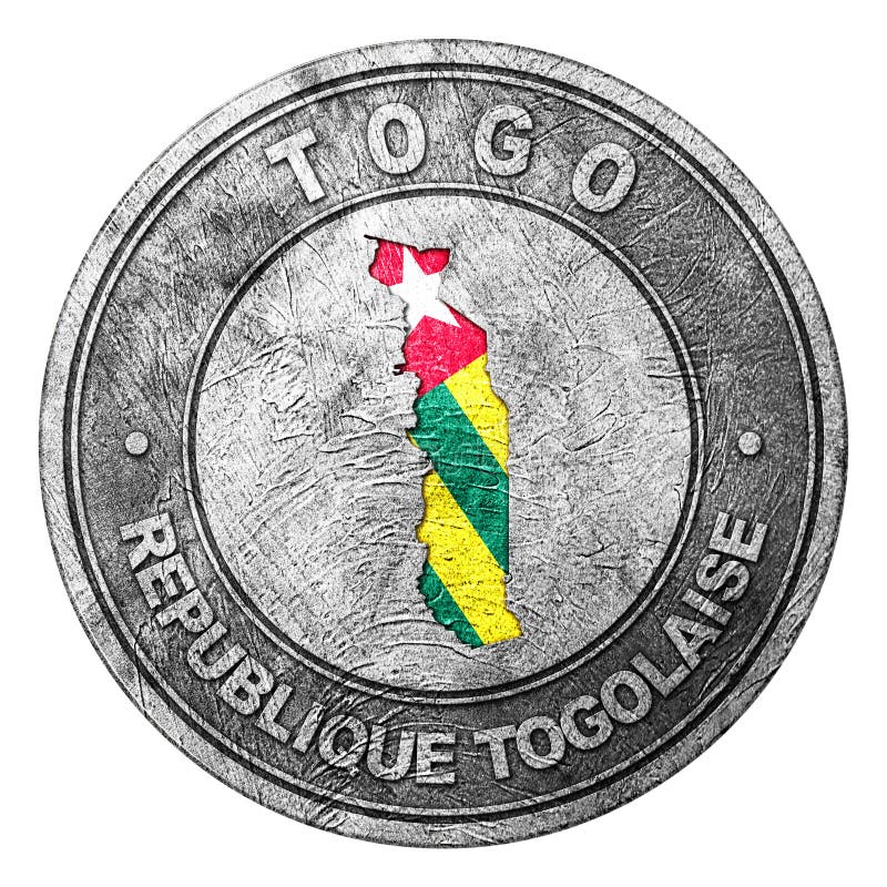 Togo Flag Button with Map stock illustration. Illustration of button ...