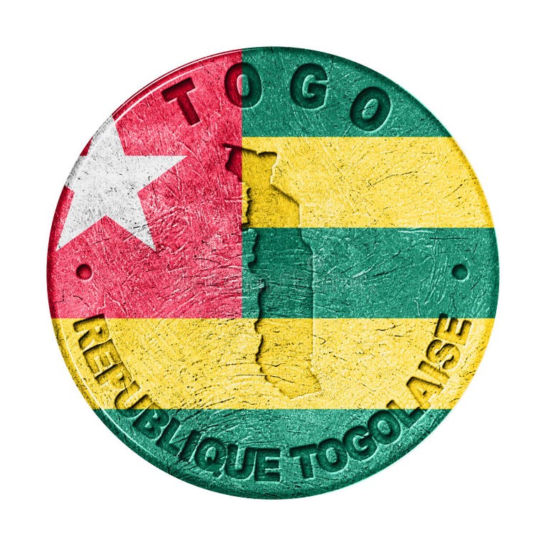 Togo Flag Button with Map stock illustration. Illustration of button ...