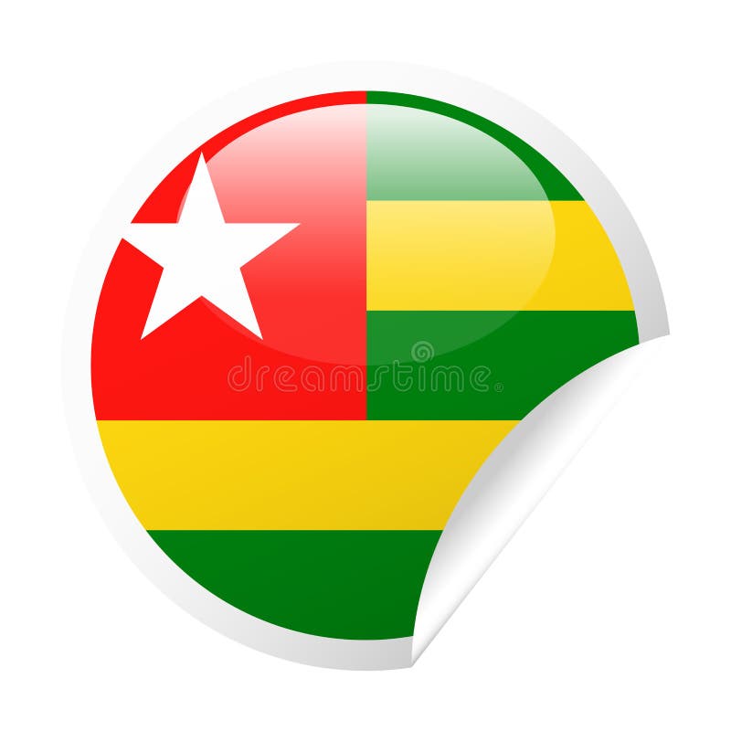 Togo Flag Vector Round Corner Paper Icon Stock Illustration