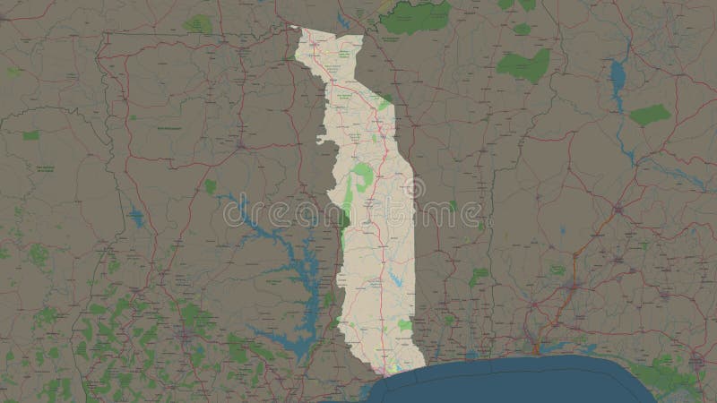 Togo Highlighted. Topo German Stock Illustration - Illustration of ...