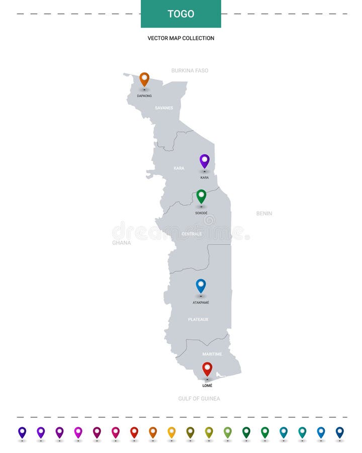 Map of Togo and Location on Africa Map Stock Vector - Illustration of ...
