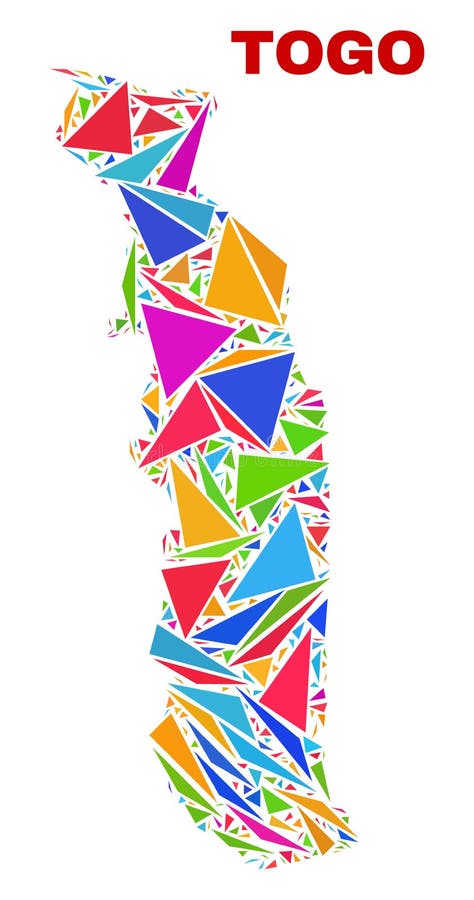 Togo Map - Mosaic of Color Triangles Stock Vector - Illustration of ...