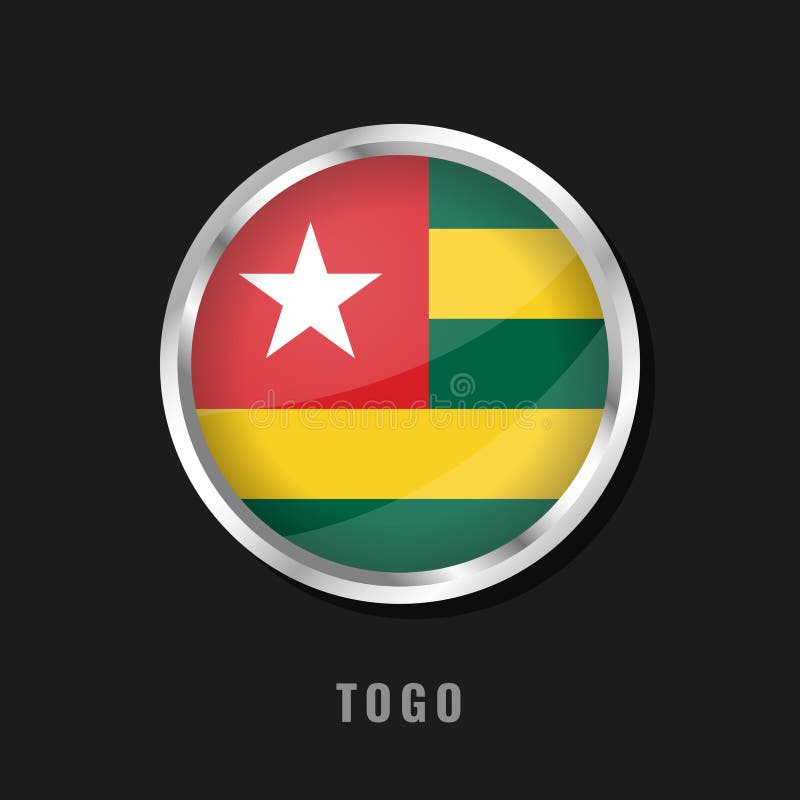 Togo Round Framed National Flag. Circular Glossy Flag of Togo Stock ...