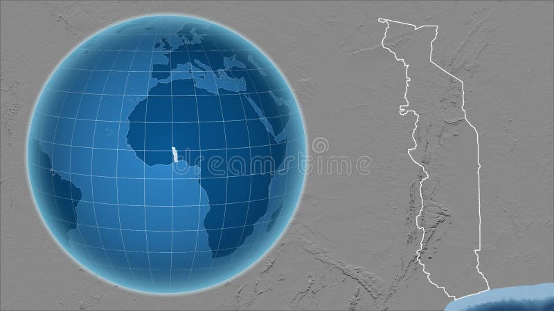 Togo and Globe. Bumps stock video. Video of animation - 247317301