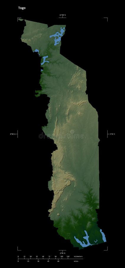 Togo Shape on Black. Physical Stock Illustration - Illustration of ...