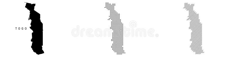 Togo Silhouette Map and Two Patterns of Dots and Slanted Lines. Flat ...