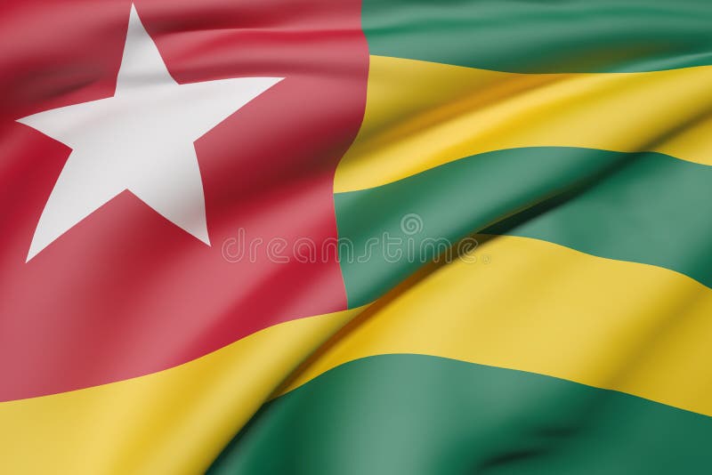 Togolese Republic Flag in Concrete Wall Stock Illustration ...