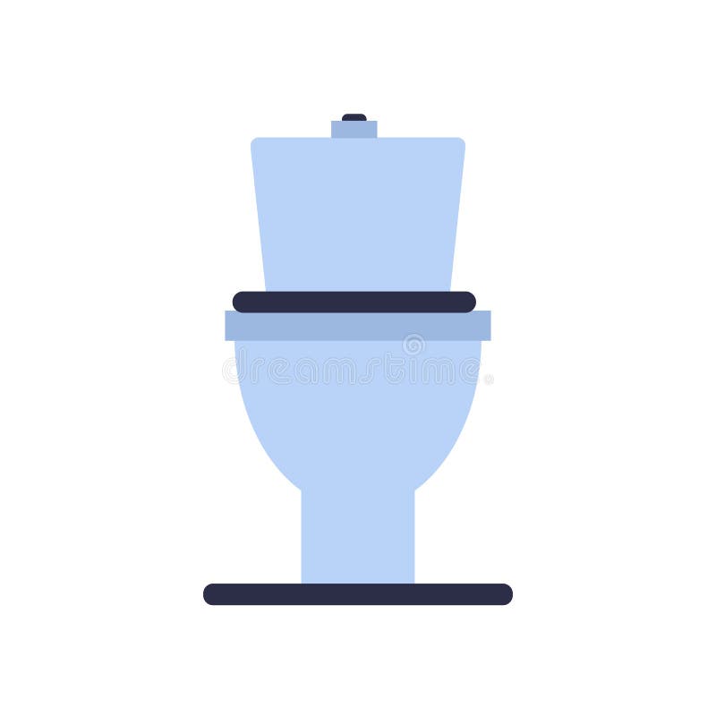 Toilet Bowl Blue in Flat Style. Isolated 2d Vector Stock Vector ...
