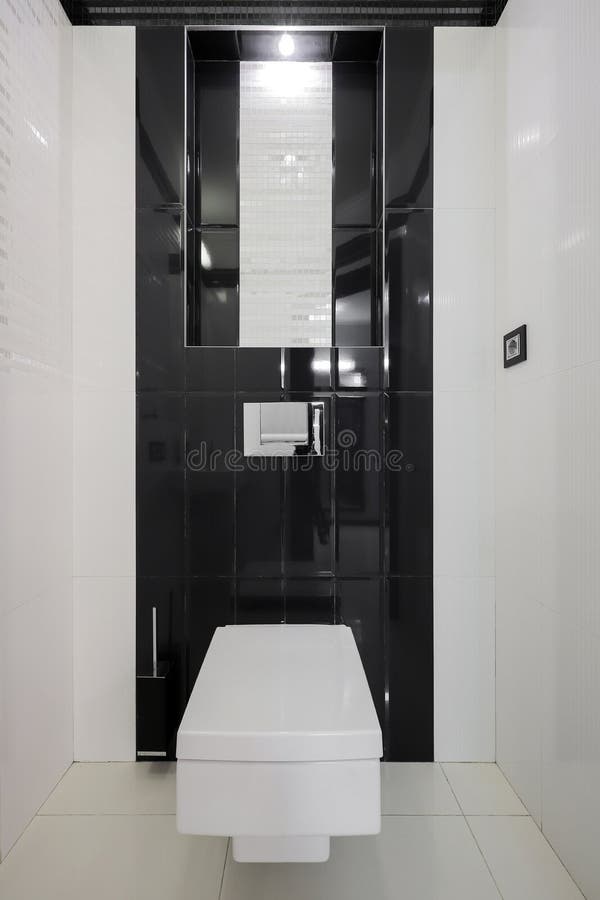 Toilet Bowl in a Home Toilet Room Stock Image - Image of interior ...