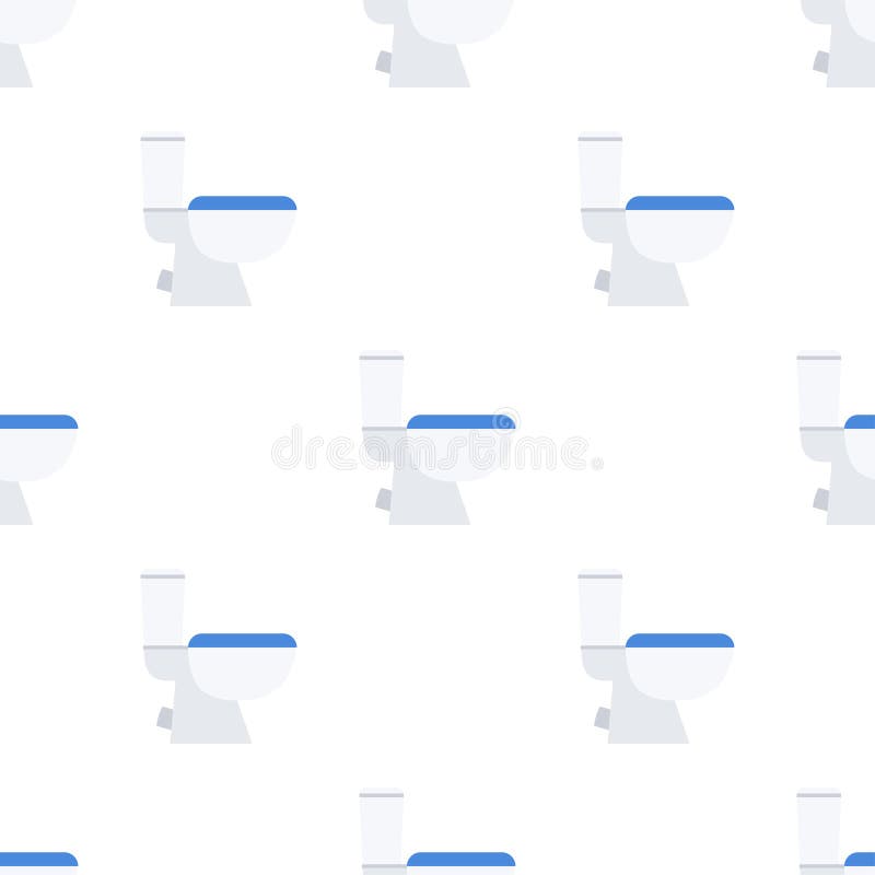 Toilet Bowl, Lavatory Pan, Seamless Pattern. WC Toilet Stock Vector ...