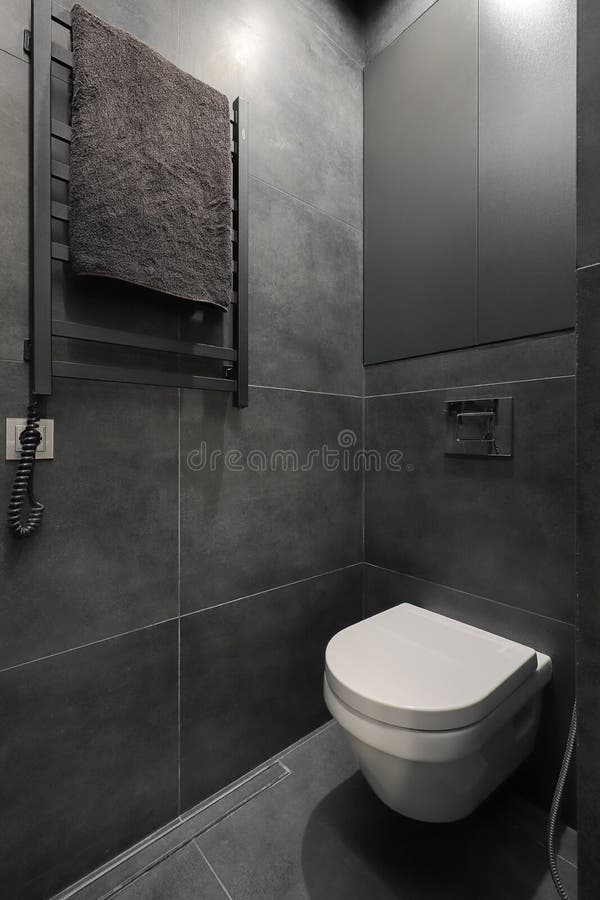 Toilet Bowl in a Modern Home Toilet Room Stock Image - Image of ...