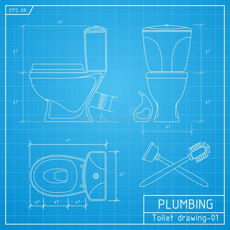 Toilet Drawing Side View