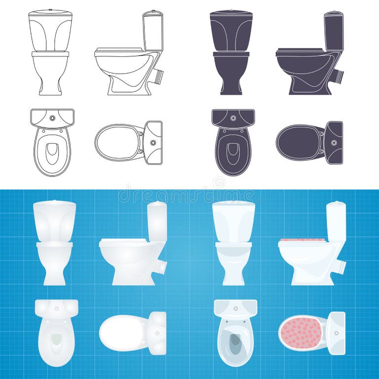 Toilet Side View Stock Illustrations – 1,136 Toilet Side View Stock ...