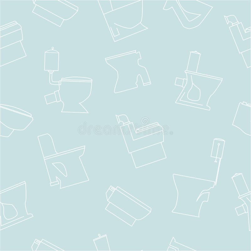 Toilet Bowls Seamless Pattern. Stock Vector - Illustration of cartoon ...