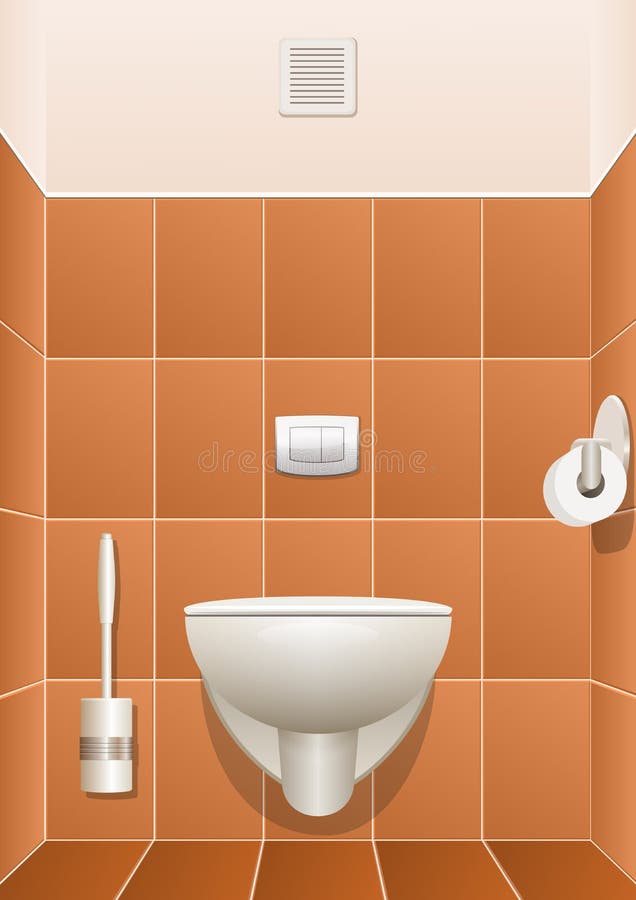 Toilet in a Building Interior. Stock Vector - Illustration of room ...