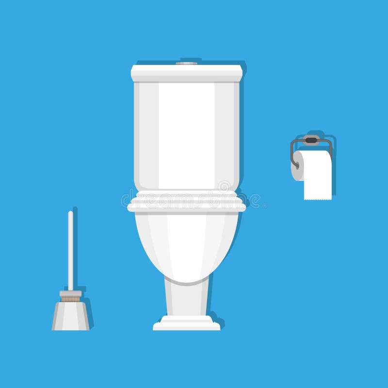 Toilet, Document En Borstel Vector Illustratie - Illustration of retro ...