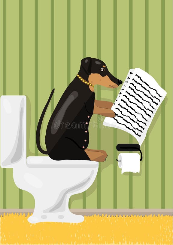 Toilet dog stock illustration. Illustration of kitty - 12018722