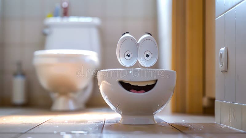 A Toilet with Eyes and a Smile on the Side of it, AI Stock Photo ...