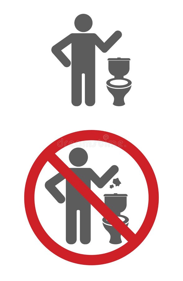 Toilet Garbage Forbidden Sign Stock Vector - Illustration of recycle ...