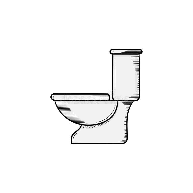 Toilet Hand Drawn Illustration Icon Design Template Stock Vector ...