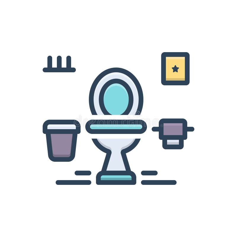 Color Illustration Icon for Toilet, Tidiness and Tissue Paper Stock ...