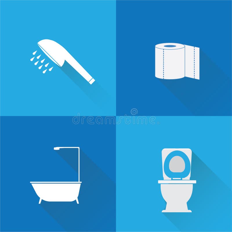 Toilet icons stock illustration. Illustration of bathtub - 93707362