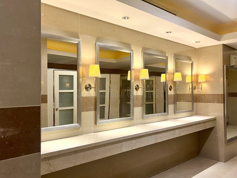 Toilet Interior Modern Design Dressing Table Some Mirrors Stock Photos ...