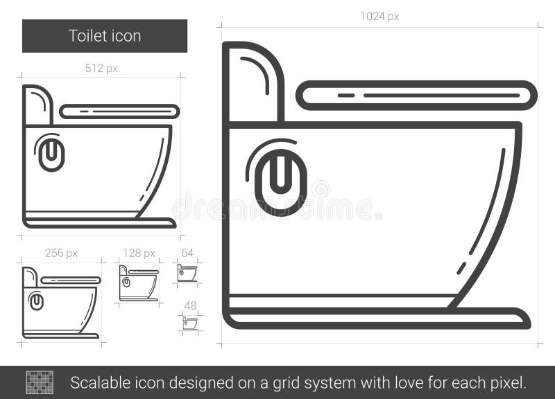 Toilet line icon. stock vector. Illustration of isolated - 93882129