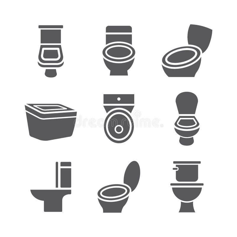 Toilet Line Icon. Vector Signs for Web Graphics. Stock Vector ...