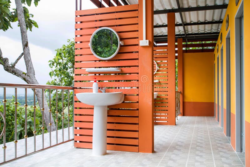 Toilet in nature stock photo. Image of flush, construction - 74893560