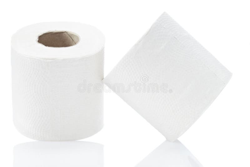 Toilet Paper Against White Background Stock Image - Image of color ...