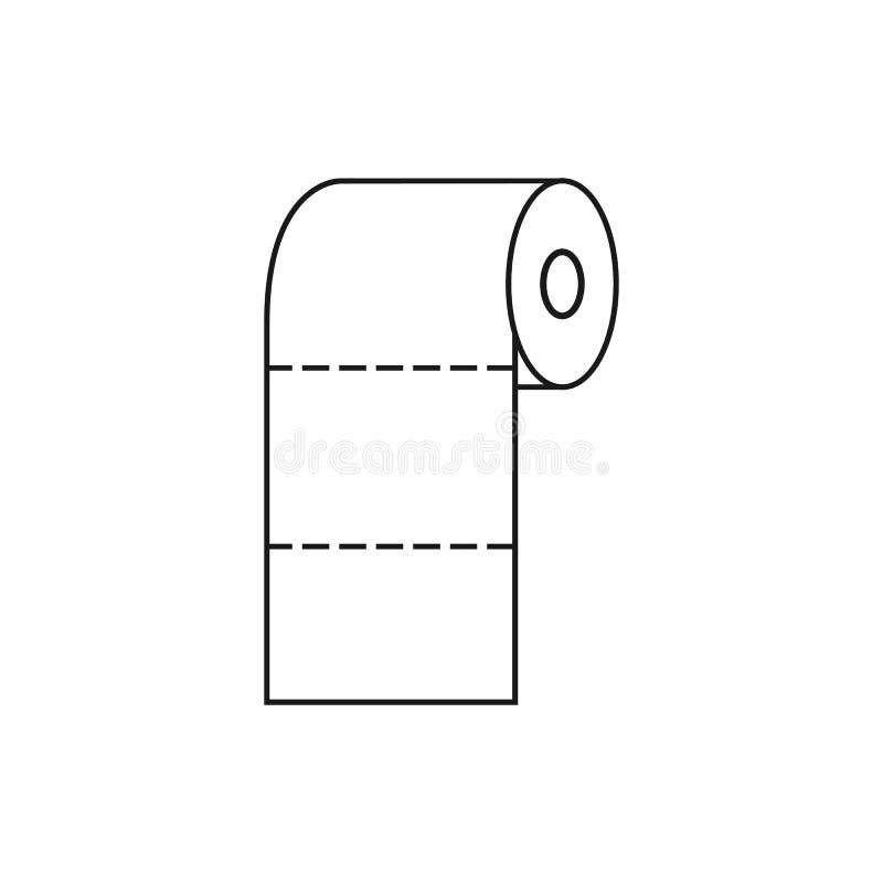 Toilet Paper Icon Vector Outline Simple Design Stock Illustration ...