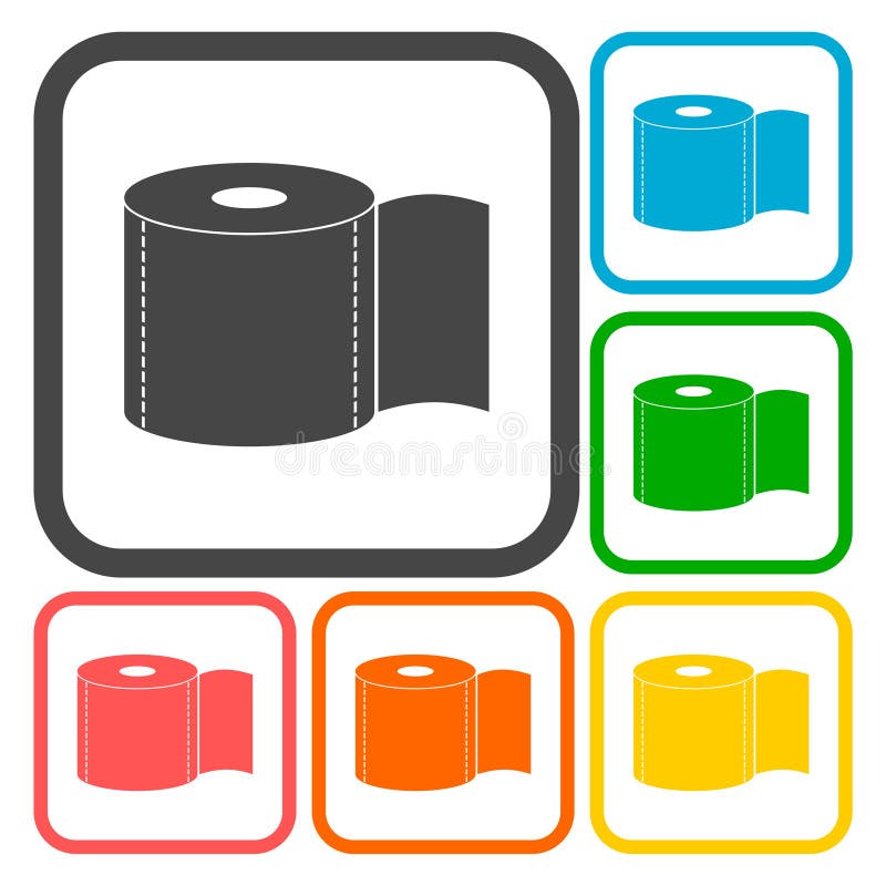 Toilet Paper Icons set stock vector. Illustration of shape - 91163690