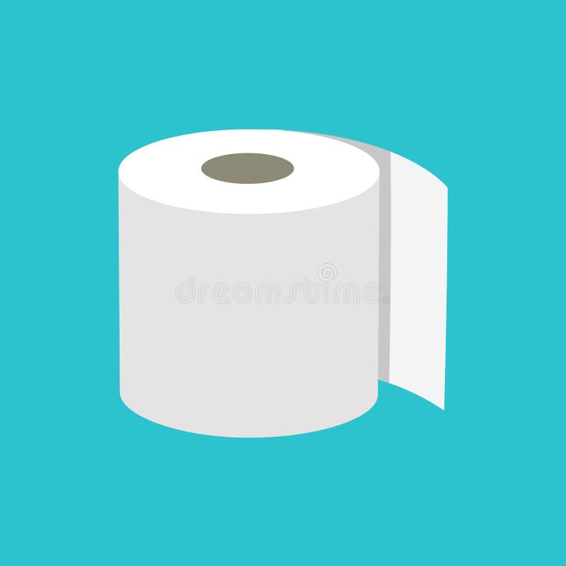 Toilet Paper Isolated on Blue Background. Roll of Toilet Paper. Stock ...