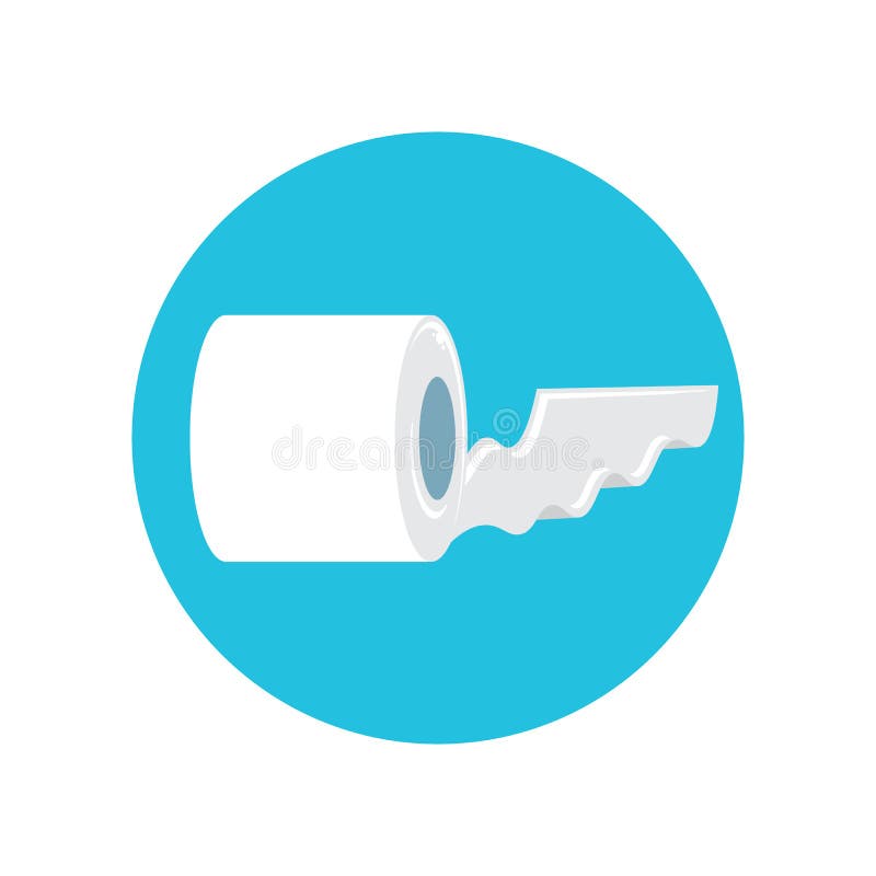 Toilet Paper Isolated on Blue Background. Vector White Toilet Paper ...