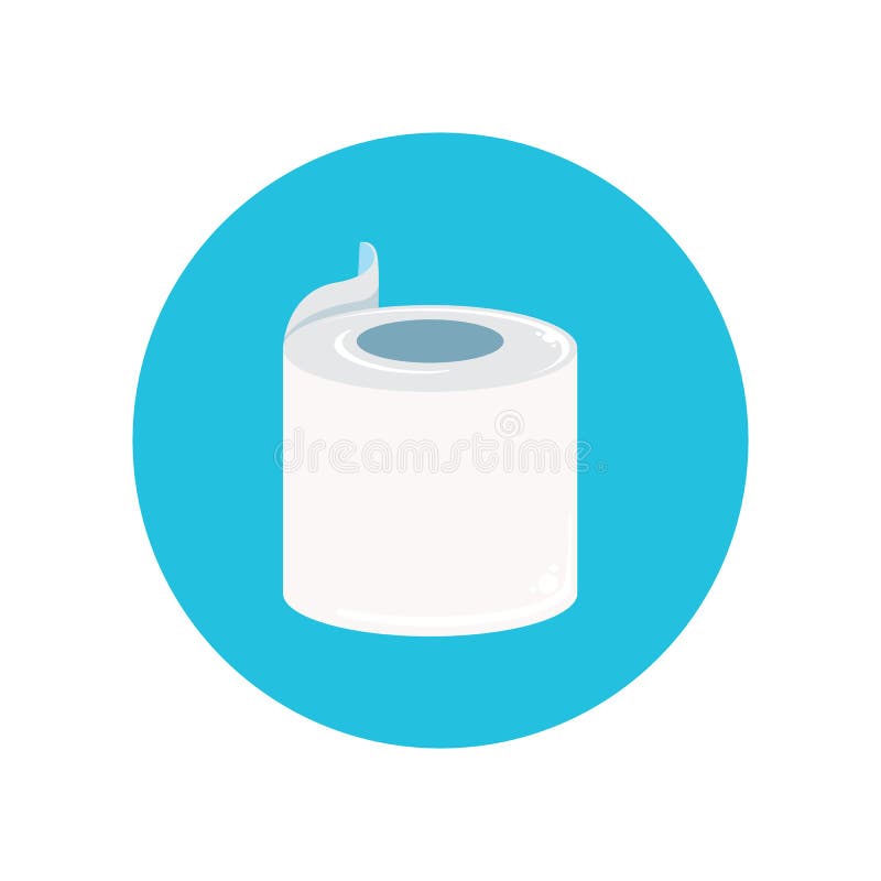 Toilet Paper Isolated on Blue Background. Vector White Toilet Paper ...