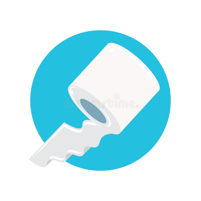 Toilet Paper Isolated on Blue Background. Vector White Toilet Paper ...