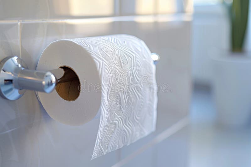 Toilet Paper in Modern Bathroom Stock Image - Image of chrome, grey ...