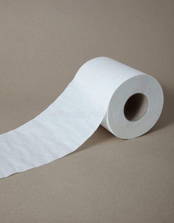Toilet Paper on a Paper Background. Stock Photo - Image of roll ...