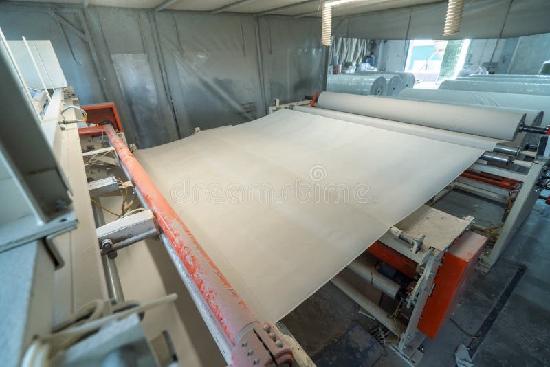 Toilet Paper Production. Machine with a Large Roll of Recycled Paper ...