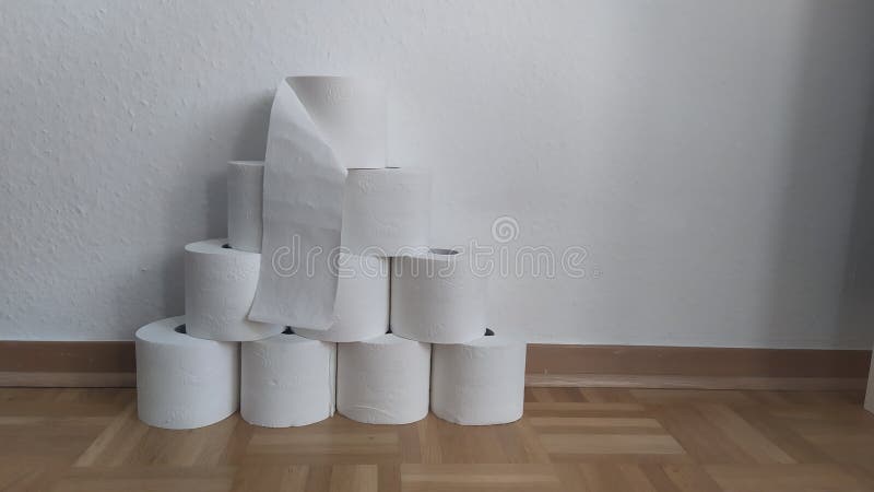 Toilet Paper in Pyramid Shape. Stock Photo - Image of pyramid, bathroom ...
