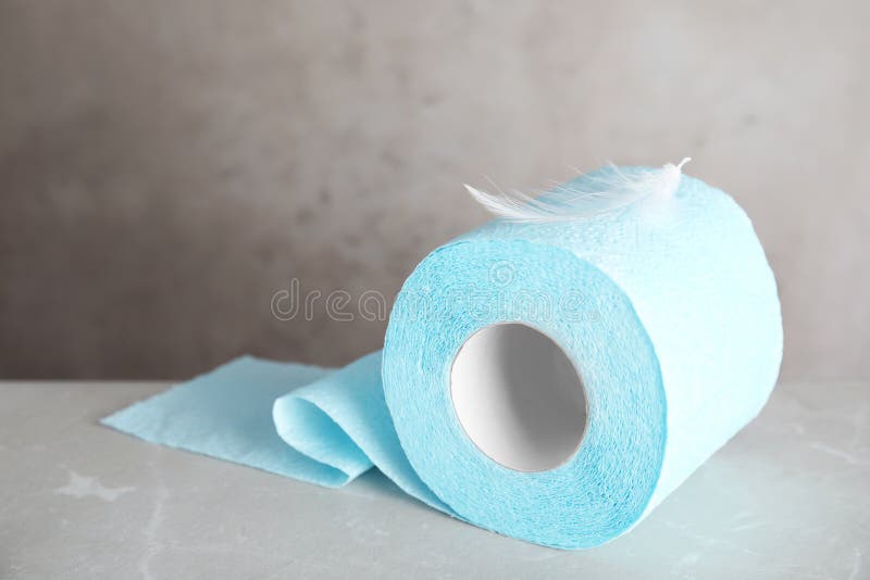 Toilet Paper Roll with Feather Stock Photo - Image of sanitary, cleaner ...