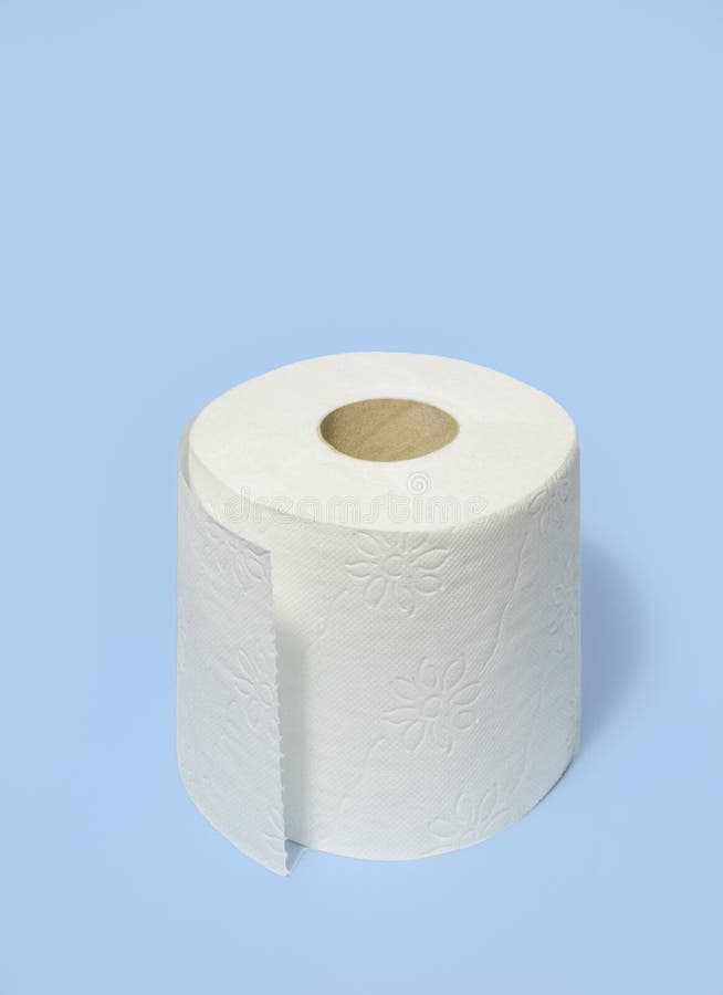 Toilet Paper in a Roll on a Light Blue Background. Isolant Stock Photo ...