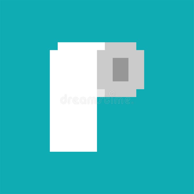 Toilet Paper Roll Pixel Art. 8 Bit Toilet Paper Pixelated Stock Vector ...