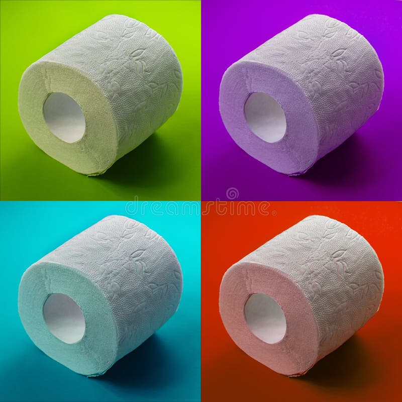 Toilet Paper Rolls Pattern on a Colored Stock Photo - Image of sanitary ...