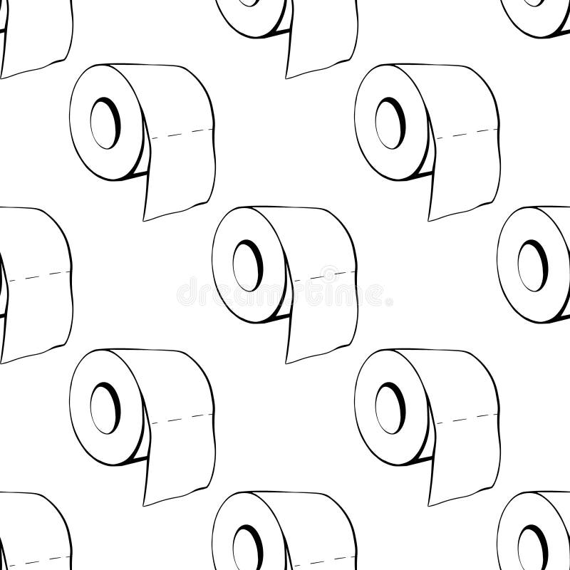 Toilet Paper Rolls Seamless Pattern Stock Vector Illustration Of
