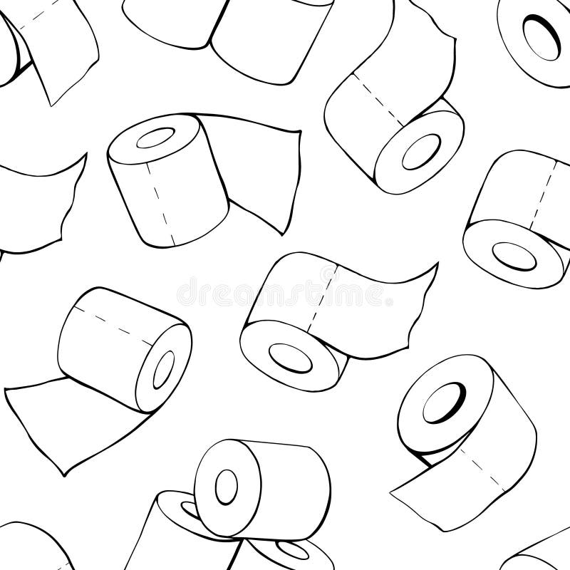 Toilet Paper Rolls Seamless Pattern. Vector Illustration Stock Vector ...